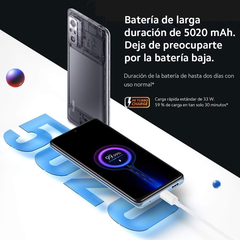 Xiaomi Redmi Note 10 Pro 64GB Dual SIM, GSM Unlocked, (CDMA Verizon/Sprint Not Supported) Smartphone International Version No Warranty (Glacier Blue)