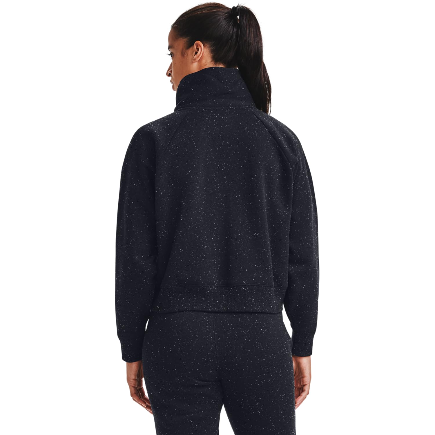 Under Armour Women's Rival Fleece Wrap Neck Pullover , Black (002)/White , X-Small