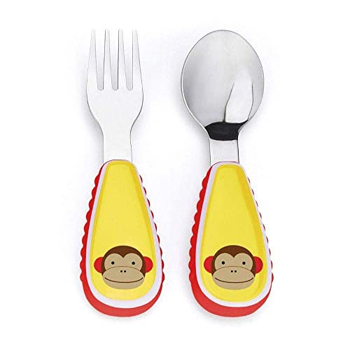 Skip Hop Toddler Utensils, Zootensils Fork & Spoon Set, Monkey