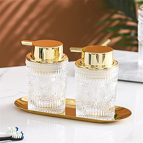 Soap Dispenser Bathroom 300ml 400ml Glass Soap Dispenser Bathroom Foam Empty Sub-Bottling Shower Gel Shampoo Foaming Bottle, for Kitchen Bathroom Bedroom Kitchen Soap Dispenser (Color : 1)