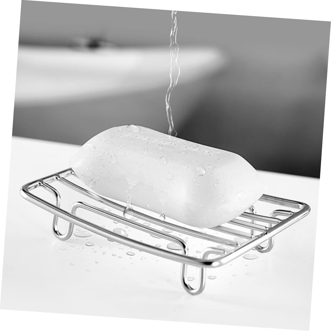 Zerodeko Sponge Tray 1pc Stainless Steel Tray Sink Tray soap Dispenser Tray Sink soap Holder Drain Soap Rack Bathroom Shelf Stainless Steel Soap Rack Soap Dish Holder Drain pan Storage
