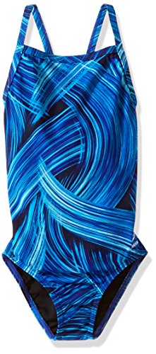 Speedo Girl's Swimsuit One Piece Endurance+ Flyback Printed Youth Team Colors - Manufacturer Discontinued