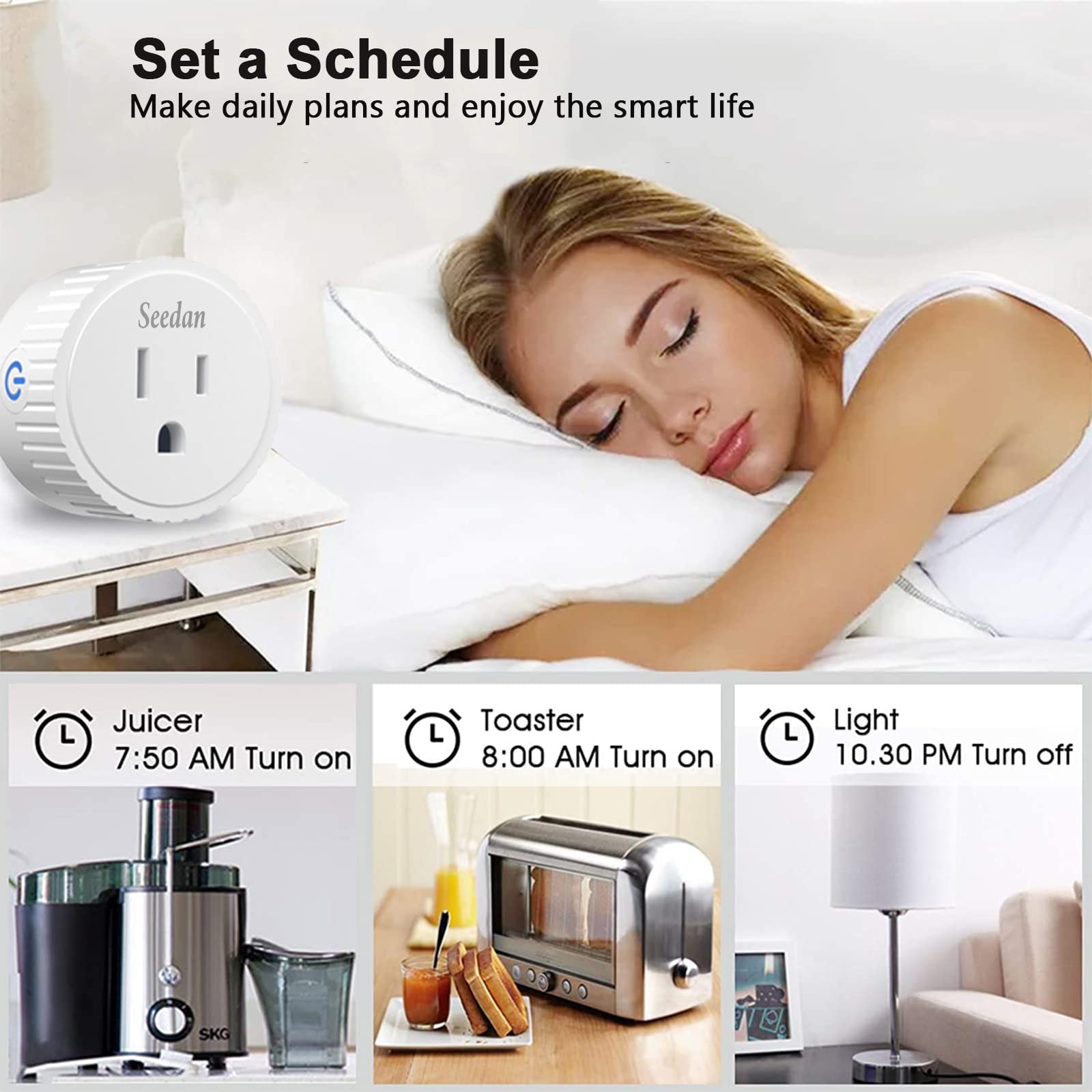 Smart Plug, Zigbee Smart Outlet Compatible with Alexa Amazon Echo Plus (2nd) SmartThings Hub and Google Home (Hub Required), Range Extender Smart Plugs, Voice Control Smart Switch (2 Pack)