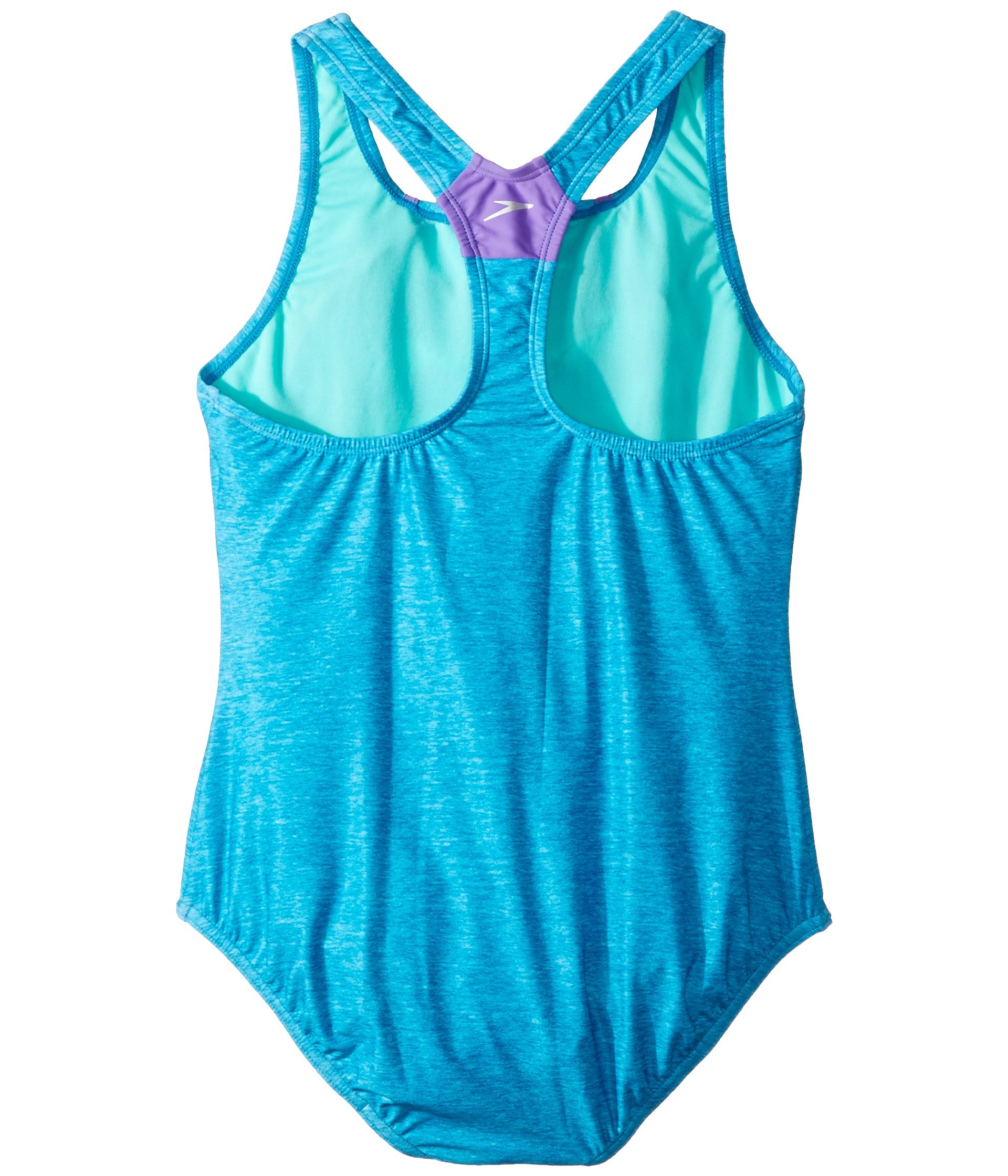Speedo Girl's Swimsuit One Piece Thick Strap Racer Back Printed