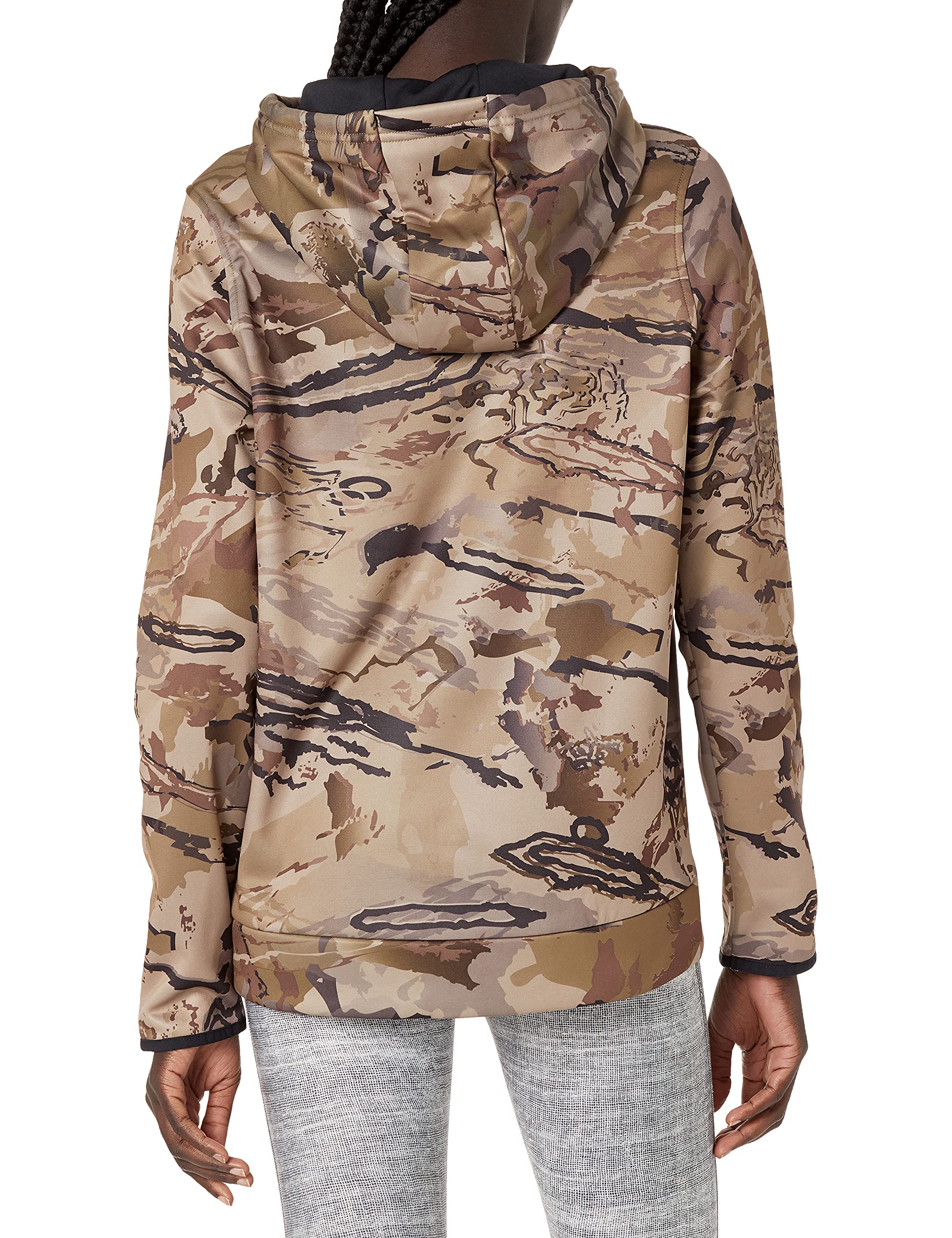 Under Armour Women's Armour Fleece Camo Hoodie, Ua Barren Camo (999)/Black, Medium