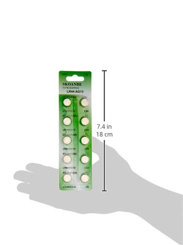 SKOANBE 10PCS AG13 LR44 303 A76 357 SR44 1.5V Battery Button Coin Cell Batteries