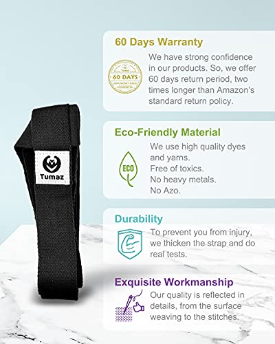 Tumaz Yoga Mat Strap [MAT NOT Included] (2 Sizes) with Extra Thick & Comfy Delicate Texture, Adjustable Yoga Mat Carrier