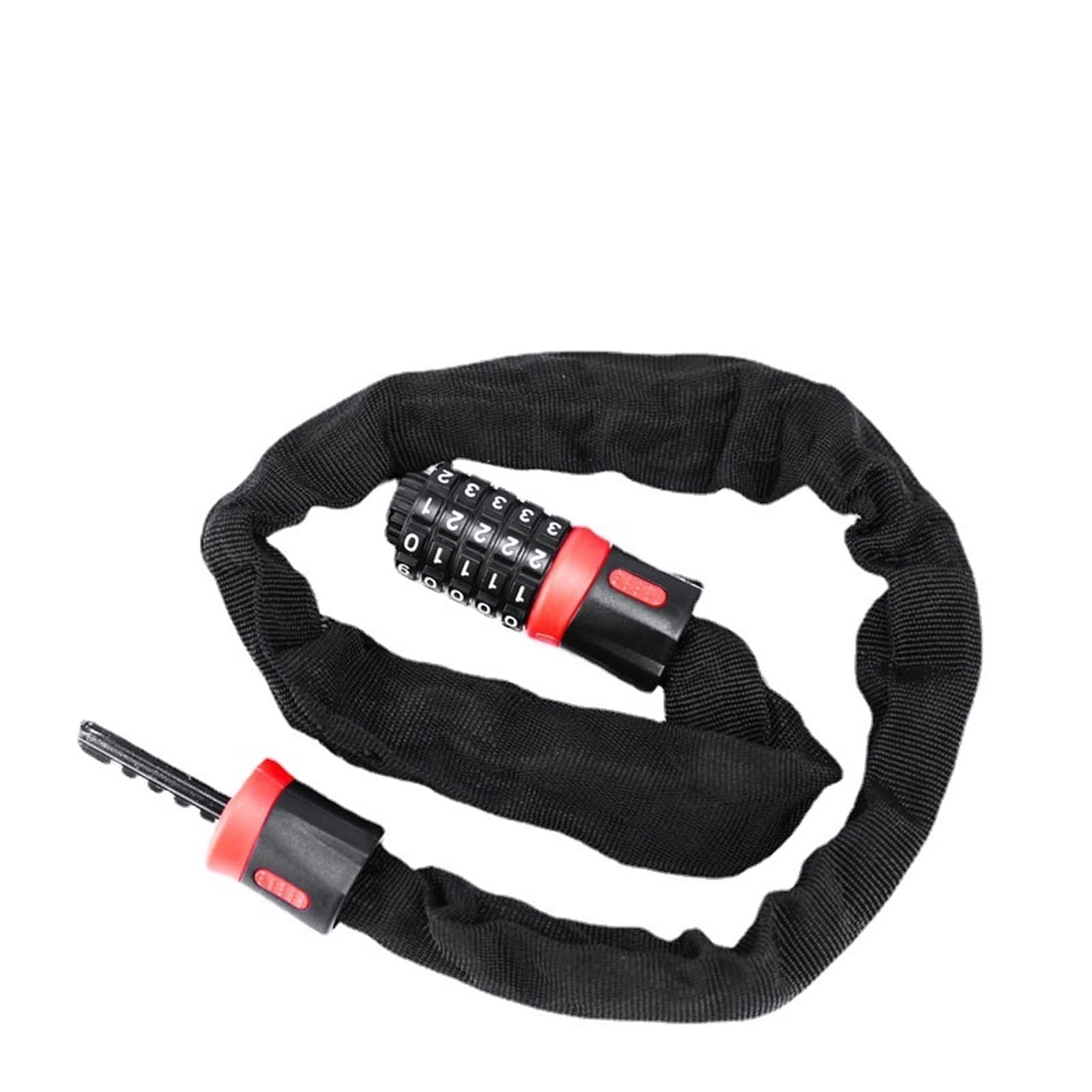 XFTD Bicycle Lock Bike Lock 5 Digit Code Cycling Bicycle Lock Chain Motorcycle Road Bike Accessories Safety Portable Lock Bicycle Convenient and Practical (Color : Black 60CM)