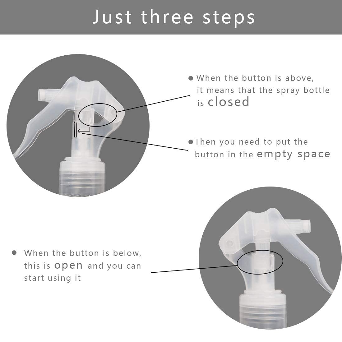 Umoonfine Plant Spray Bottle, 6.8oz Clear Fine Mist Empty Sprayer Bottles Small for Hair & Plants, 2 Pack