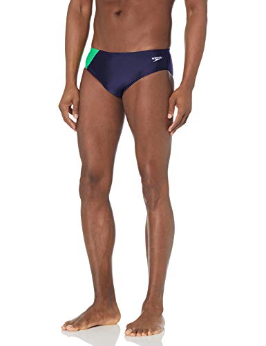 Speedo Men's Swimsuit Brief PowerFlex Eco Revolve Splice Team Colors - Manufacturer Discontinued