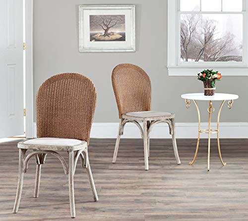 Safavieh Mercer Collection Sharon Finish Taupe Side Chairs, Antique Oak, Set of 2