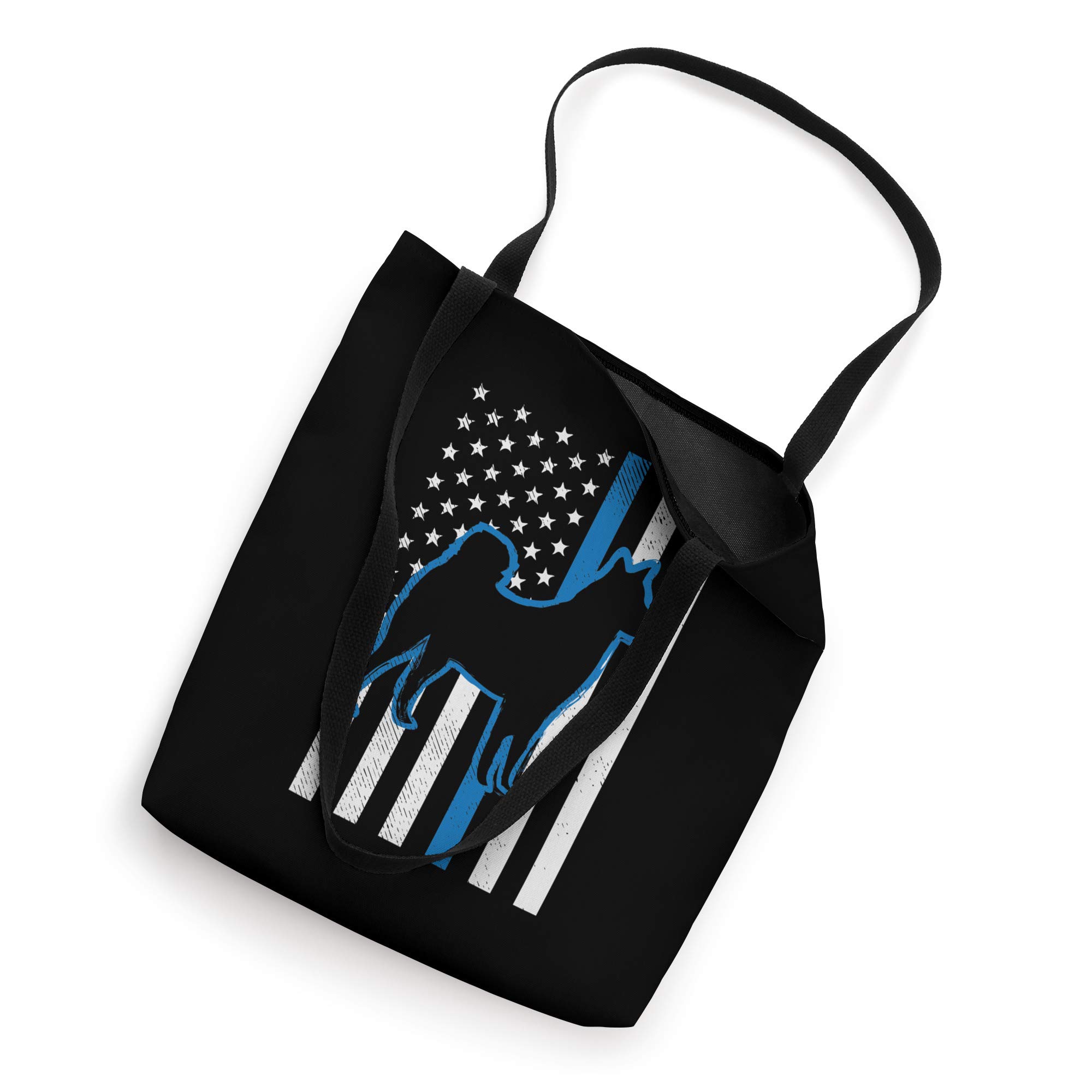 Thin Blue Line US Flag Shiba Inu Police Pet Dog Patriot Gift Tote Bag