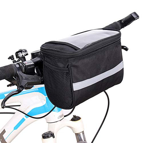 YUIOP Bike Basket Bicycle Front Bag, Waterproof Bicycle Handlebar Basket Detachable Bike Frame Bag Cycling Accessories