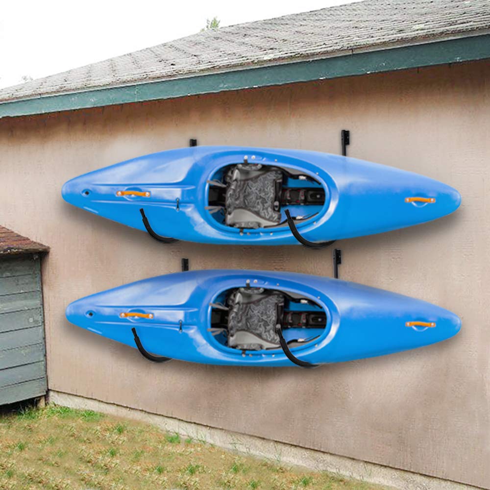 VIVO Steel Kayak Wall Hangers, Cradle Bracket Wall Mount Set for Kayak 2 Hangers, Holds up to 200 lbs, Black, Mount-KAYAK1