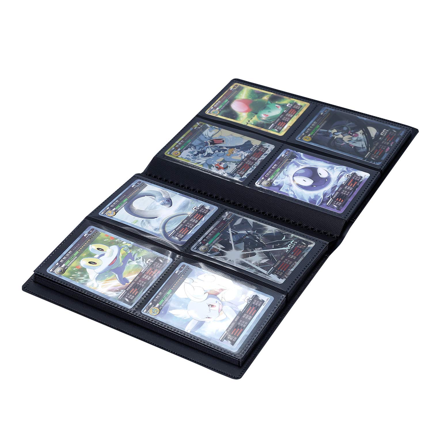 Trading Card Binder Sleeves Standard Size Card Collection Mini Binder Album Protector Holder 160 Pockets Pink