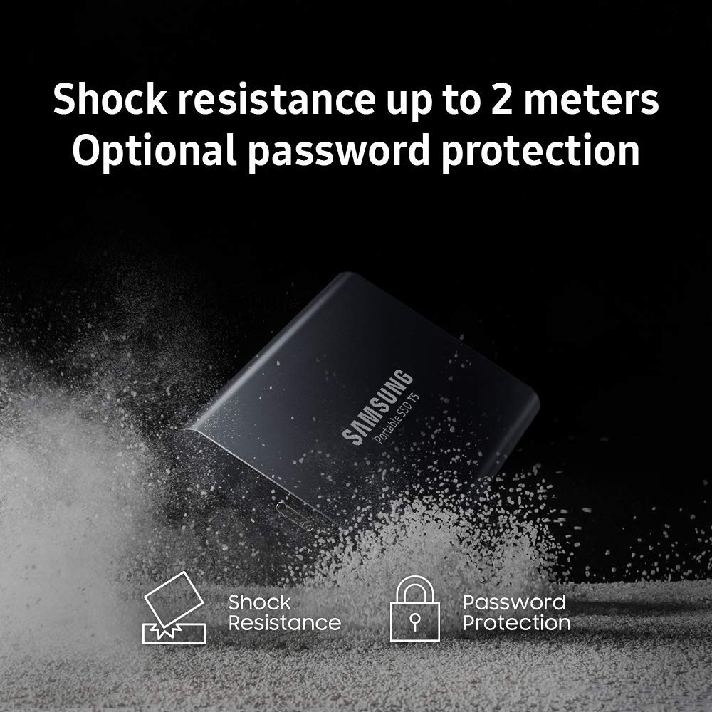 Samsung T5 Portable SSD - 1TB - USB 3.1 External SSD (MU-PA1T0B/AM) (Renewed)