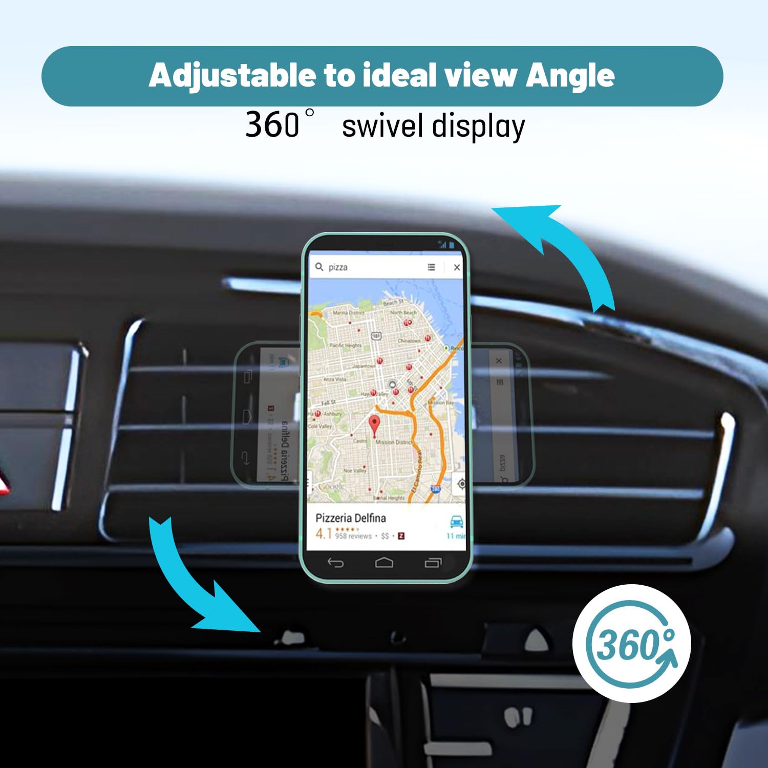 USBERG Magnetic Wireless Car Charger Phone Mount, Fast Wireless Charging Magnets,Car Accessories Air Vent Car Phone Holder with Strong Magnets,Compatible with iPhone Samsung Galaxy Google, LG,etc