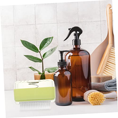 USHOBE Box Soap Brush Holder Multi-Functional Foaming Soap Dish Foaming Soap Dispenser Bar Soap Holder Scrubber Tray Foam Soap Soapdish Soap Drainer Travel Household Shelf