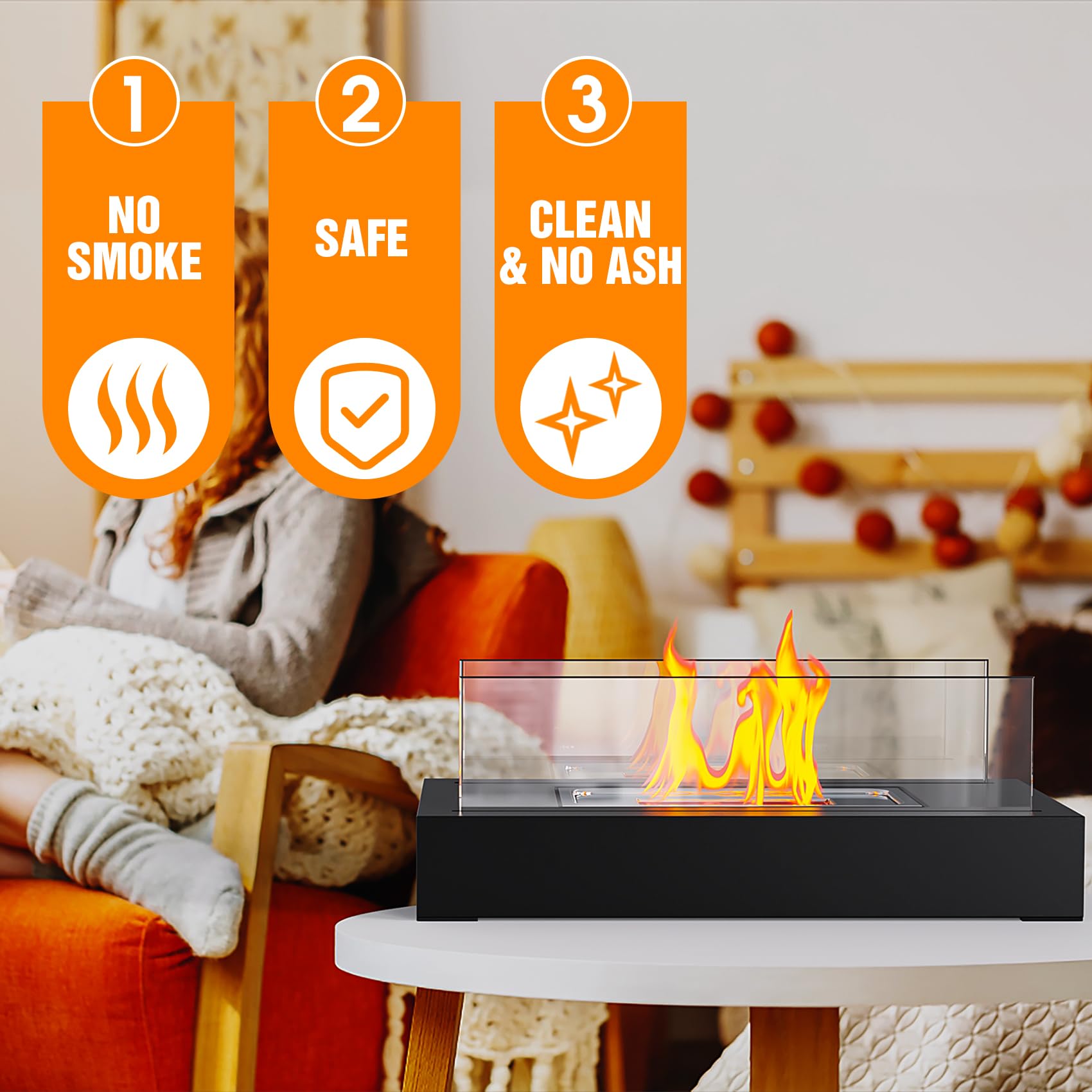 Tabletop Fire Pit Bowl Mini Table Top Fireplace Patio Home Decor Smores Maker Alcohol Stove Fireplace Indoor Outdoor Firepit for Women/Men
