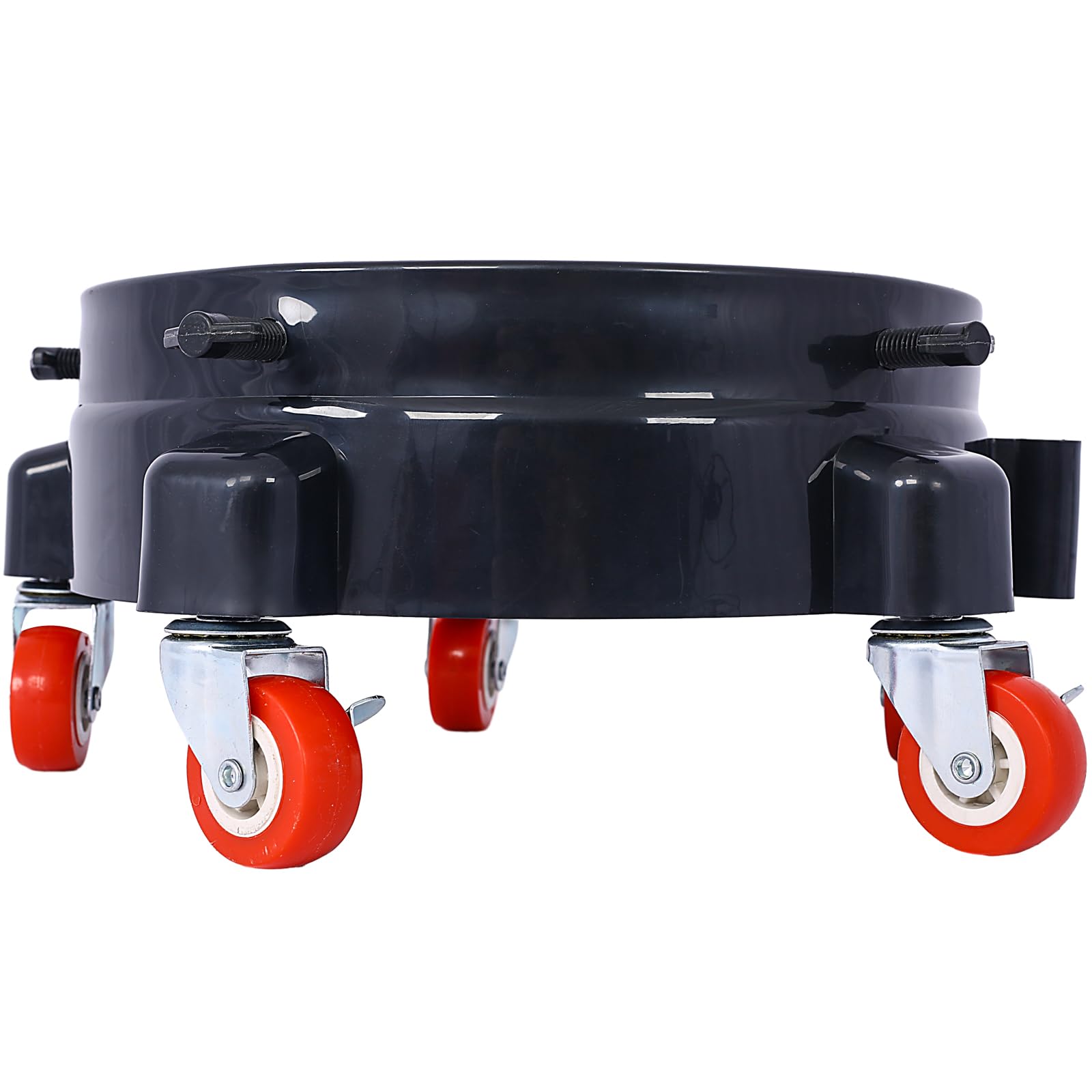 Tzou 5 Gallon Bucket Dolly with Wheels, Heavy Duty Plastic Drum Dolly with 5 Smooth-Rolling Swivel Casters Secure Locking Cart for Car Washing Detailing Smoother Maneuvering Bucket Dolly