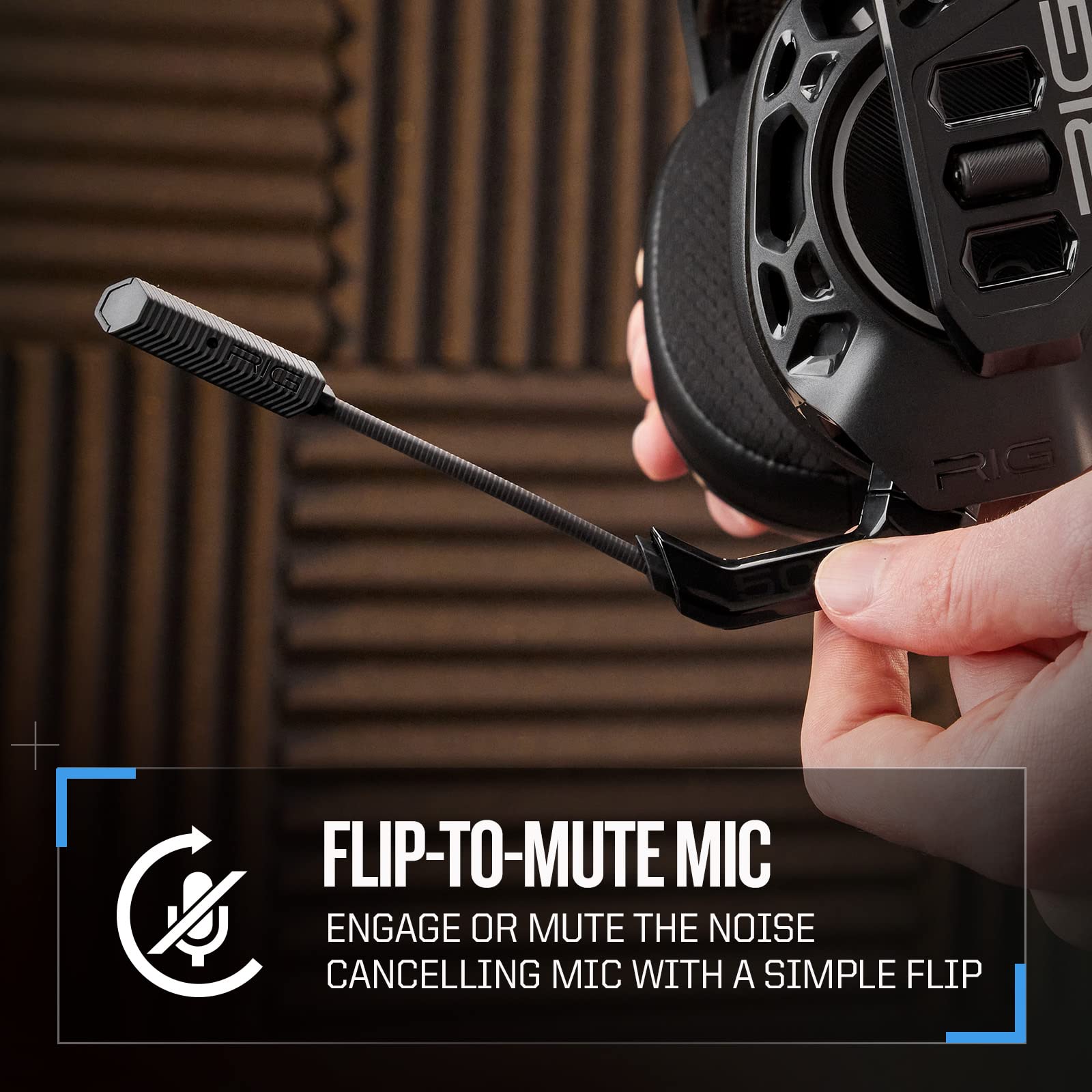 RIG 500 PRO HS Officially Licensed PlayStation Competition-Grade Headset with RIG Audio Dial for PS4, PS5, PC - 50mm Speaker Drivers - Flip to Mute Noise Canceling Mic