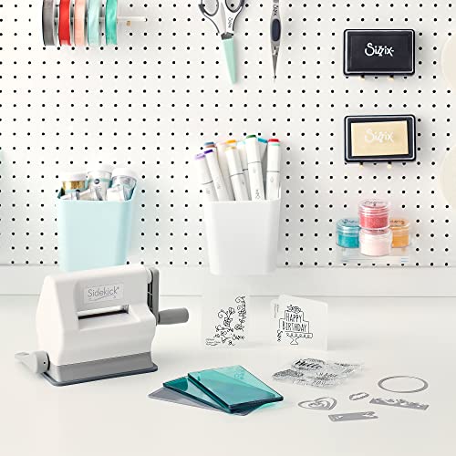 Sizzix Sidekick Starter Kit 661770 Portable Manual Die Cutting & Embossing Machine for Arts & Crafts, Scrapbooking & Cardmaking, 6.35 cm Opening, 2.5" Opening, White