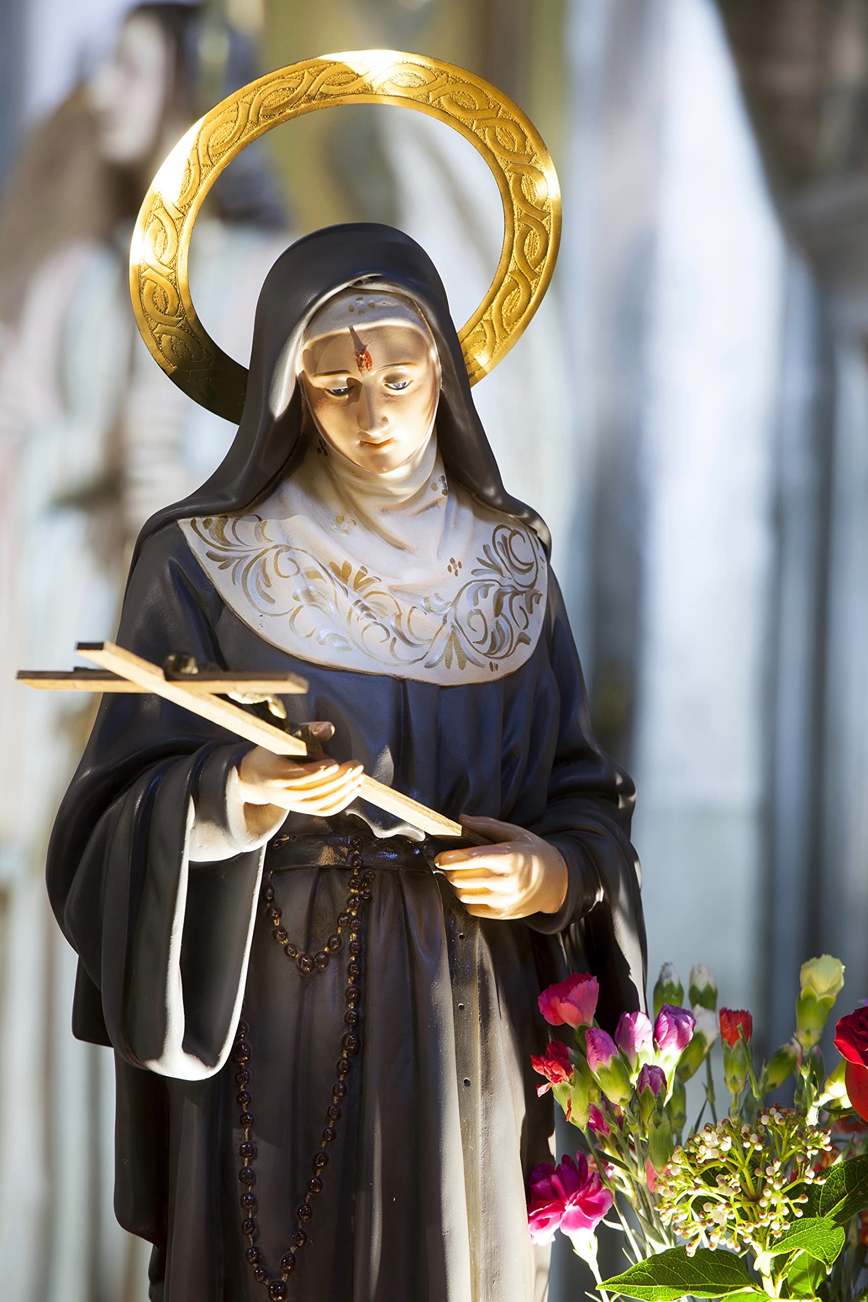 SAINT RITA FROM CASCIA MEDAL - THE PATRONESS OF LOST AND IMPOSSIBLE CAUSES - 100% MADE IN ITALY (Round Shape)