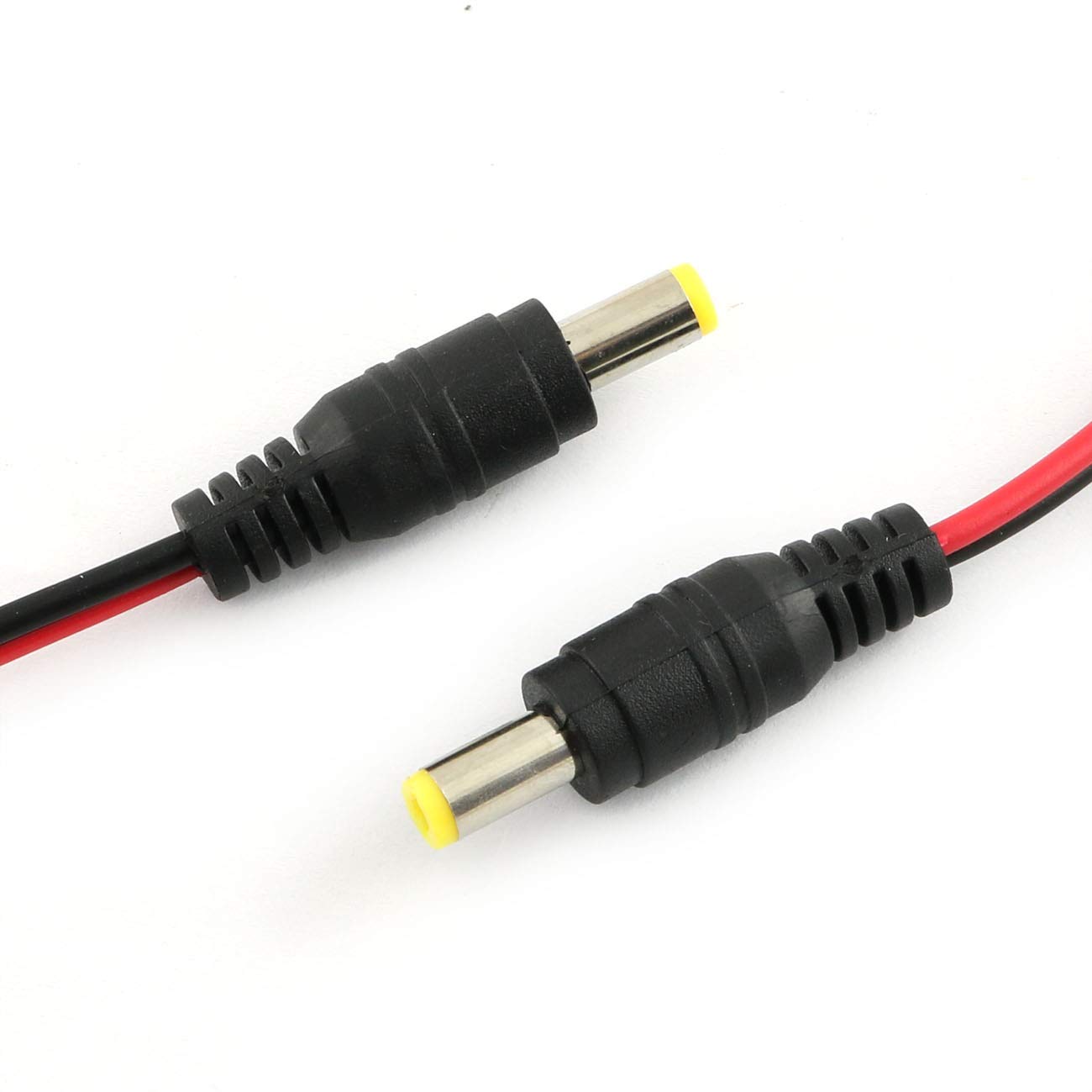 ZRM&E 6pcs 5A DC Power Connector 5.5 x 2.1mm Jack Socket Threaded Female Adapter with Cable+ 6pcs 5.5 x 2.1mm DC Male Barrel Socket Jack Plug with Wire