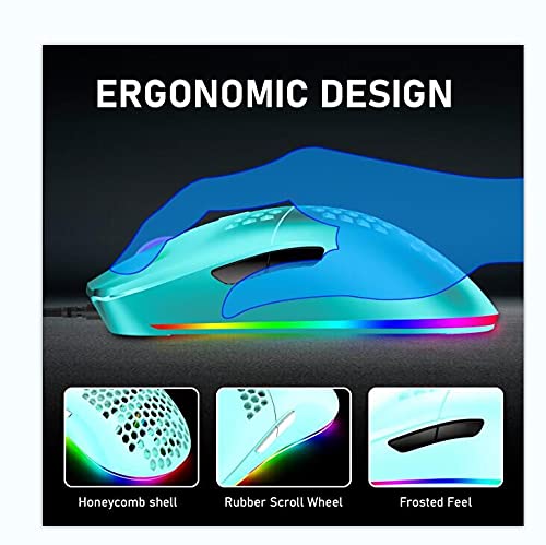 XINMENG 60% Wired Mechanical Gaming Keyboard and Mouse Combo, RGB Backlit 68 Keys Tenkeyless Ultra-Compact Mini Keyboard, 6400DPI Honeycomb Mouse, Anti-ghosting,Type-C Cable for Computer Mac Gamer