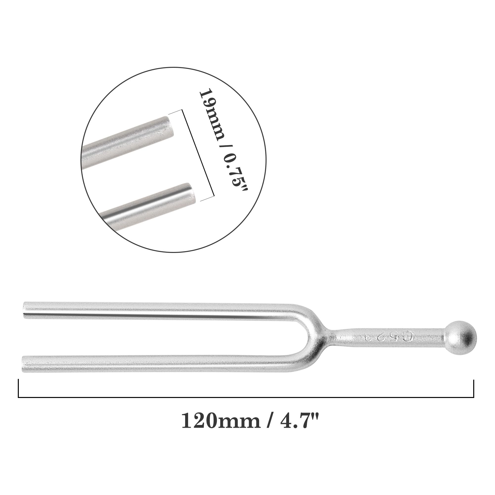 uxcell Metal Tuning Fork - 523 Hz Guitar Tuning Fork for Stress Relaxation, C Tone Musical Instruments Fork for Violin Piano Tuner Sound Device, Silver