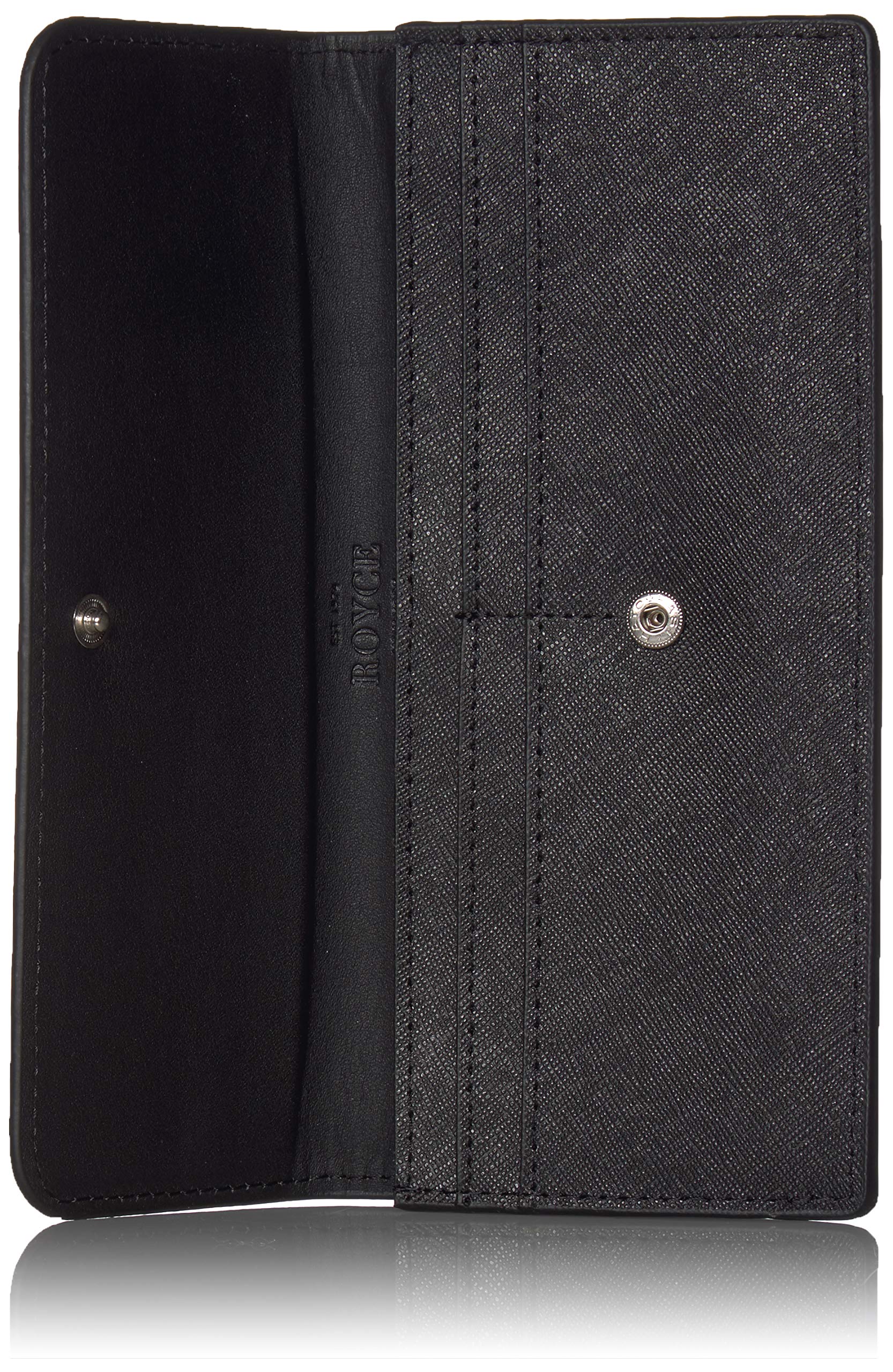 Royce Leather RFID Blocking Credit Card Clutch Wallet in Saffiano Leather, Black, One Size