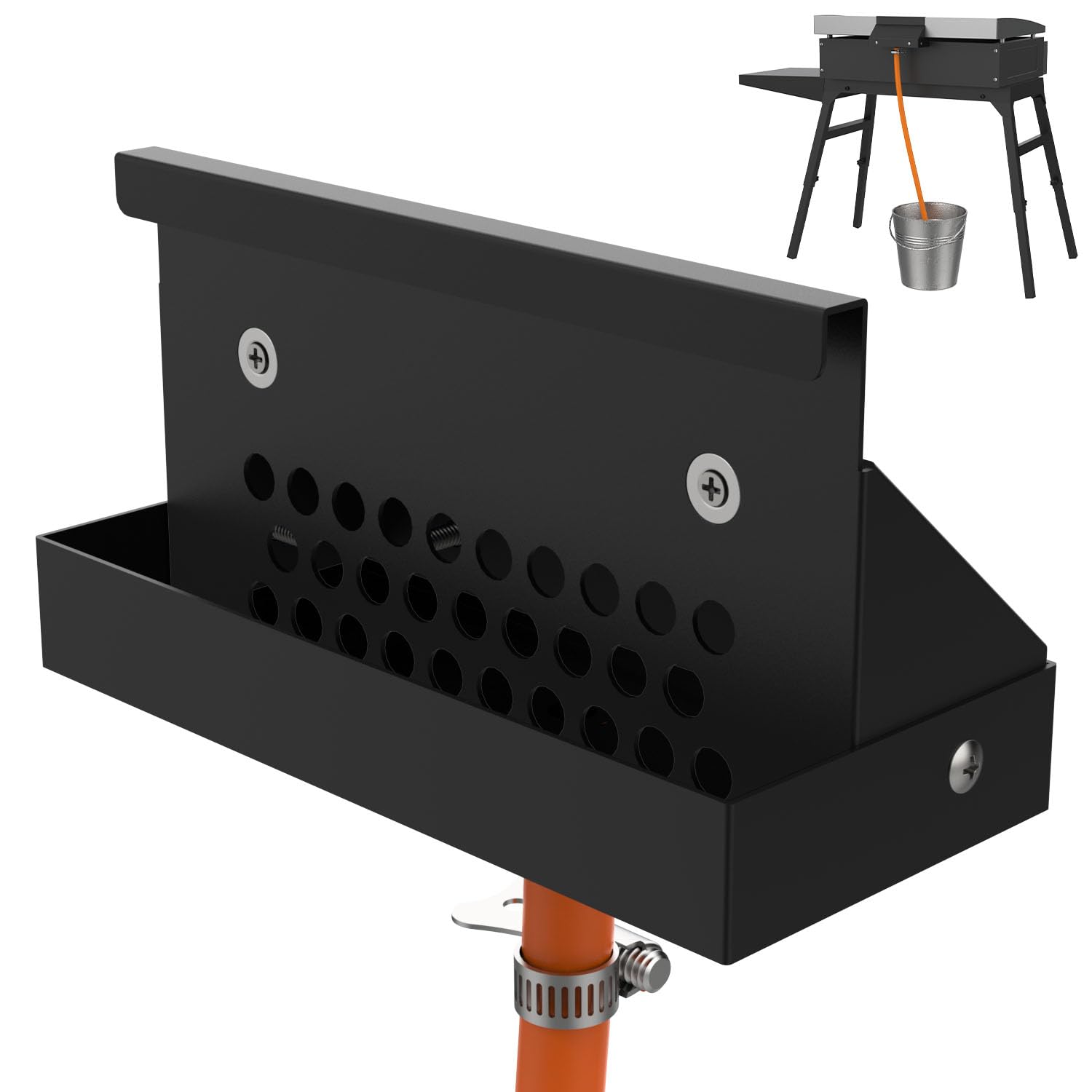 SafBbcue Upgrade Rear Grease Drainage Funnel Grease Catcher for Blackstone Griddle Integrated Rear Grease Cup Grease Slide Griddle Mod for Blackstone 17/22/28/36 Inch Griddle Accessories Liners Free