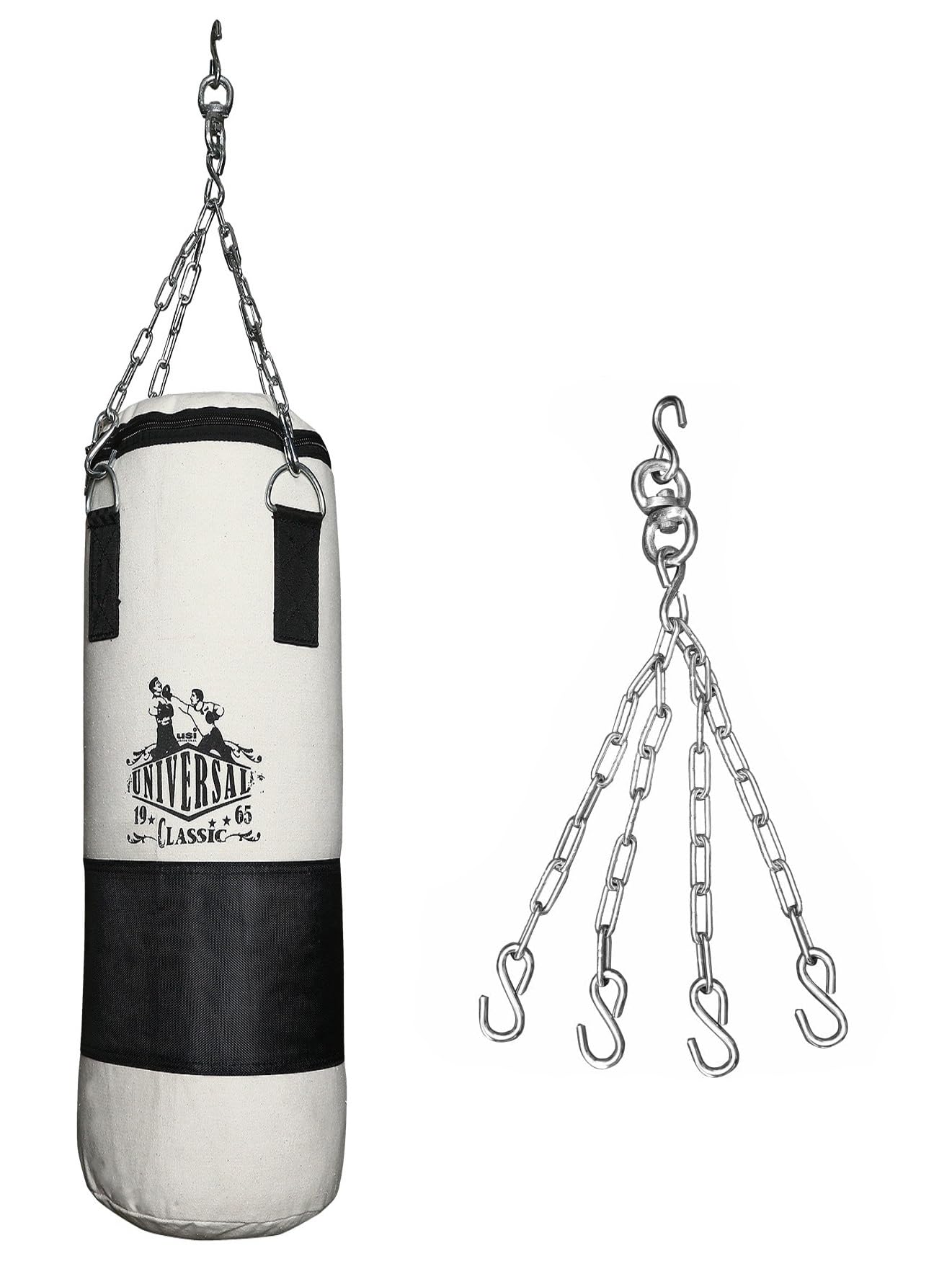 USI Classic Heavy Punch Bag Unfilled with Chain Set for Boxing MMA Kickboxing (2ft.)