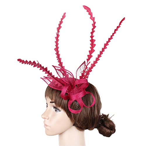 White Or 21 Colors Wedding Feathe Hair Accessories Women Headwear Event Headpiece Race Hats Purple