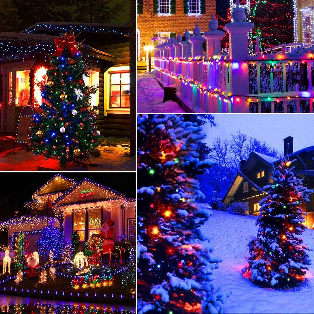 Tcamp 105ft 300 LED Christmas Tree Lights Outdoor Indoor String Lights End to End Plug Memory Function UL Certified 8 Modes Fairy Lights for Christmas Tree Party Wedding Holiday Decor (Warm White)
