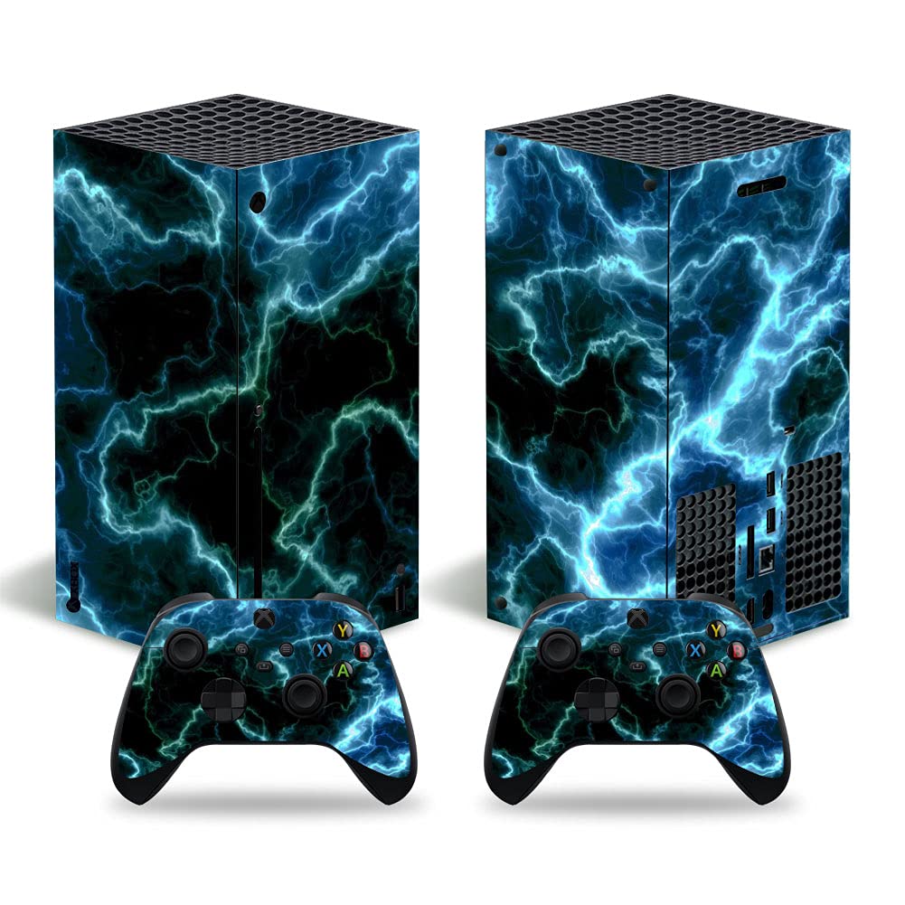 UANDM Skin for Xbox Series X, Whole Body Vinyl Decal Protective Cover Wrap Sticker for Xbox Series X Console and Wireless Controller (Night Lightning)