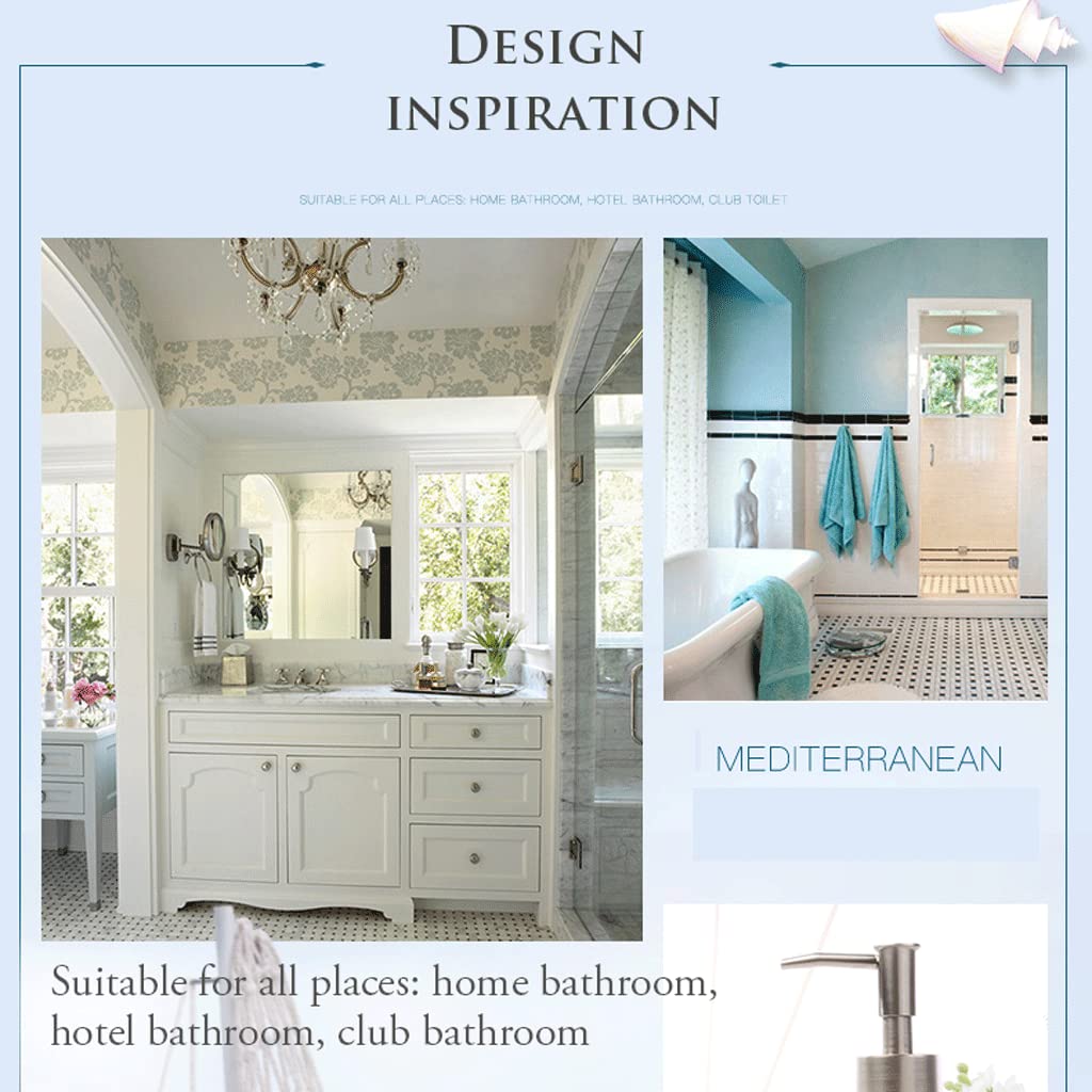 UTOYA Durable Ocean Series Bathroom Accessories,Hand-Glazing Soap Dispenser Set W/Mirror Tray. Ceramic Bath Gift Set,Home Countertop Decor Set Replacement