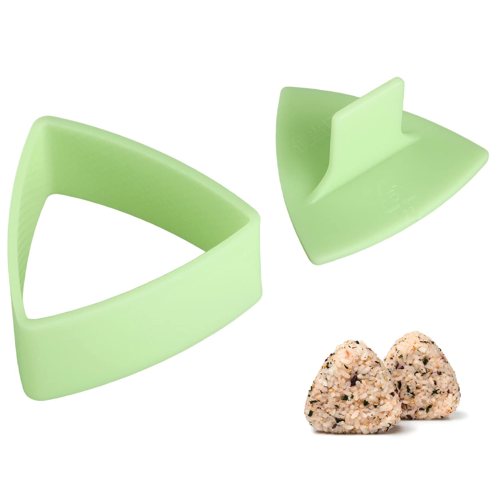 UPKOCH Triangle Sushi Mold, Rice Ball Maker, Non-stick Onigiri Press, Sushi Mold Maker, Light Green