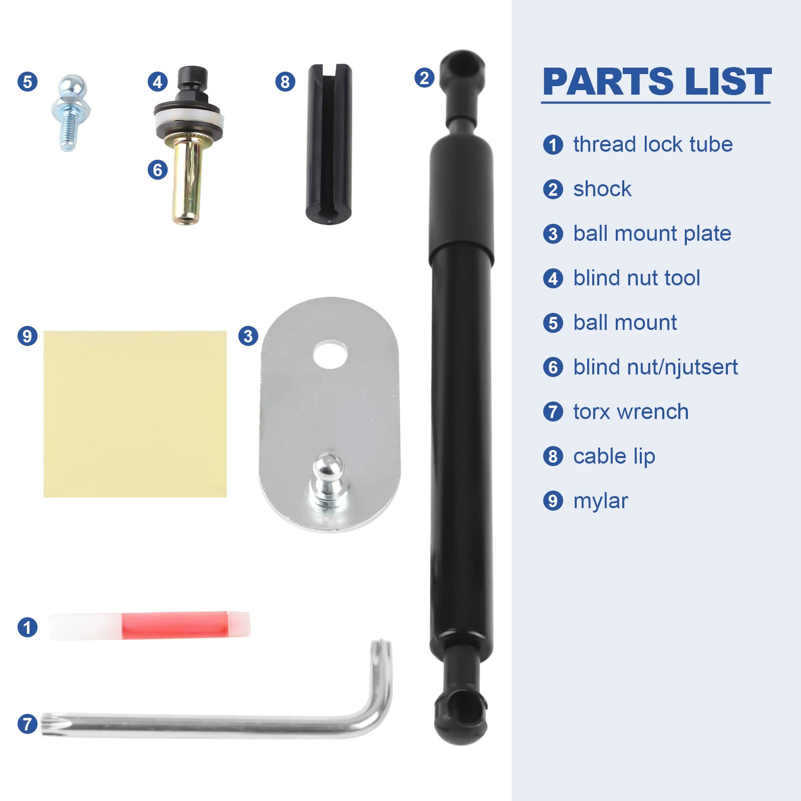 Truck Tailgate Assist Shock 43301 Compatible with 2009-2018 Dodge Ram 1500, 2010-2018 Dodge Ram 2500/3500 Pickup Tailgate Assist, Truck Tailgate Lift Assist Kit
