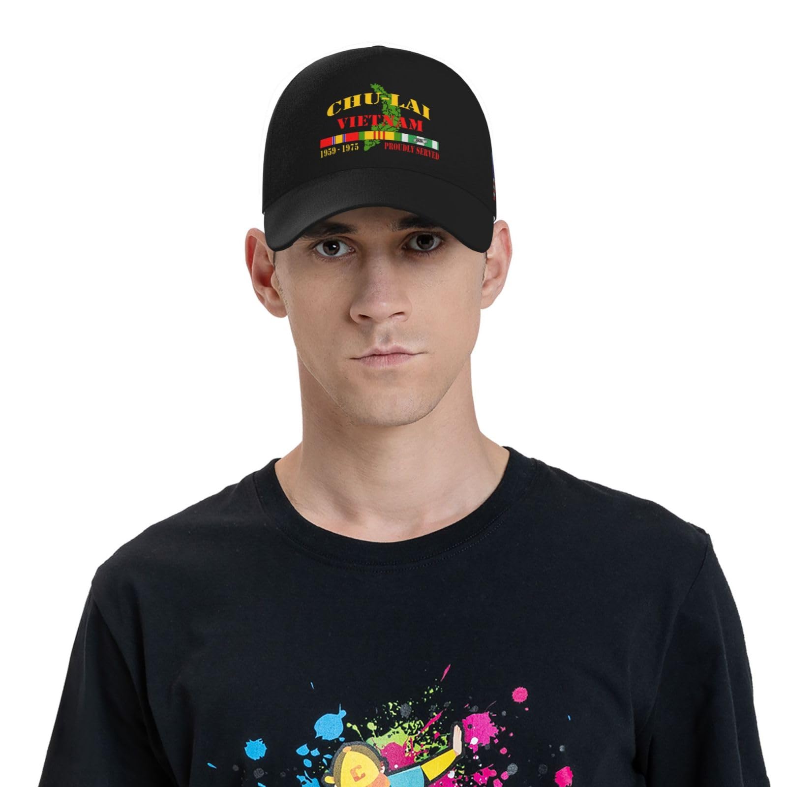 Tavos Vietnam Veteran Chu Lai Trucker Hat for Men - Baseball Snapback Cap American Flag