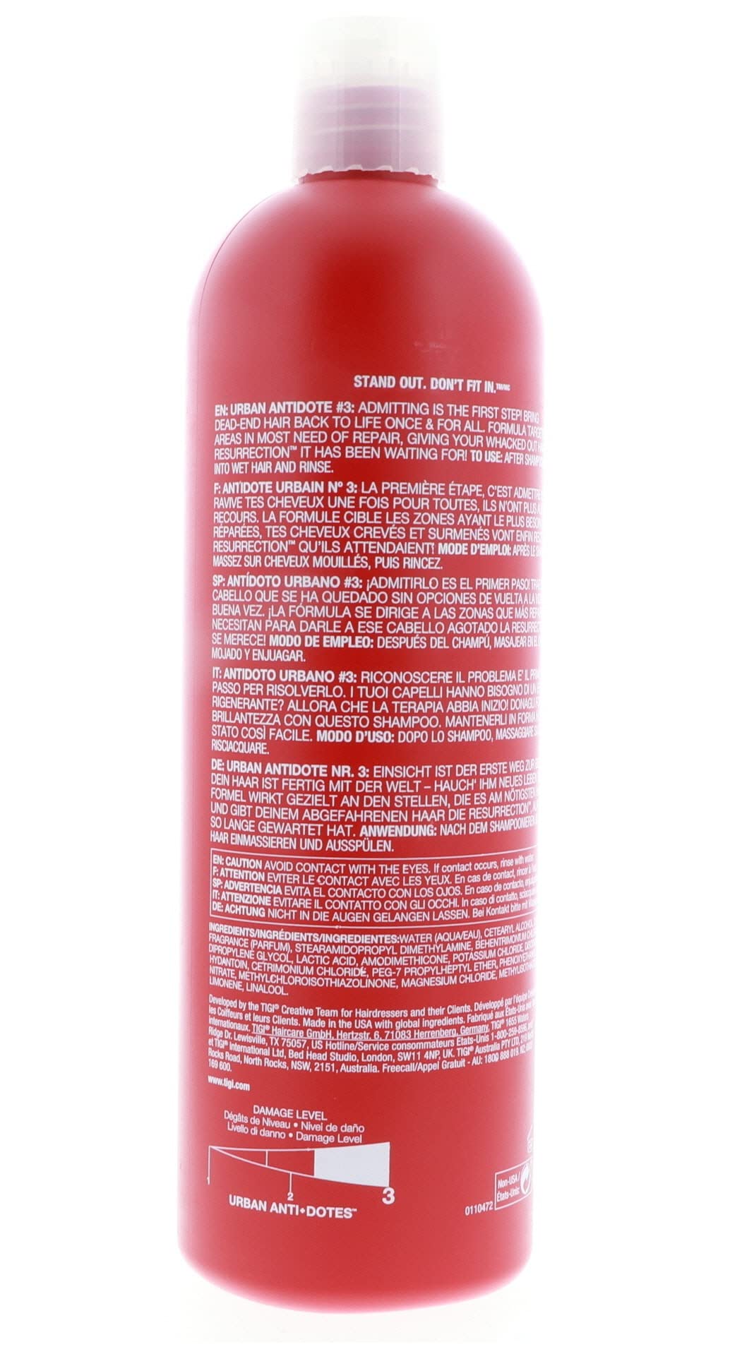 TIGI Bed Head Urban Anti+dotes Resurrection Conditioner 25.36 oz (Pack of 4)