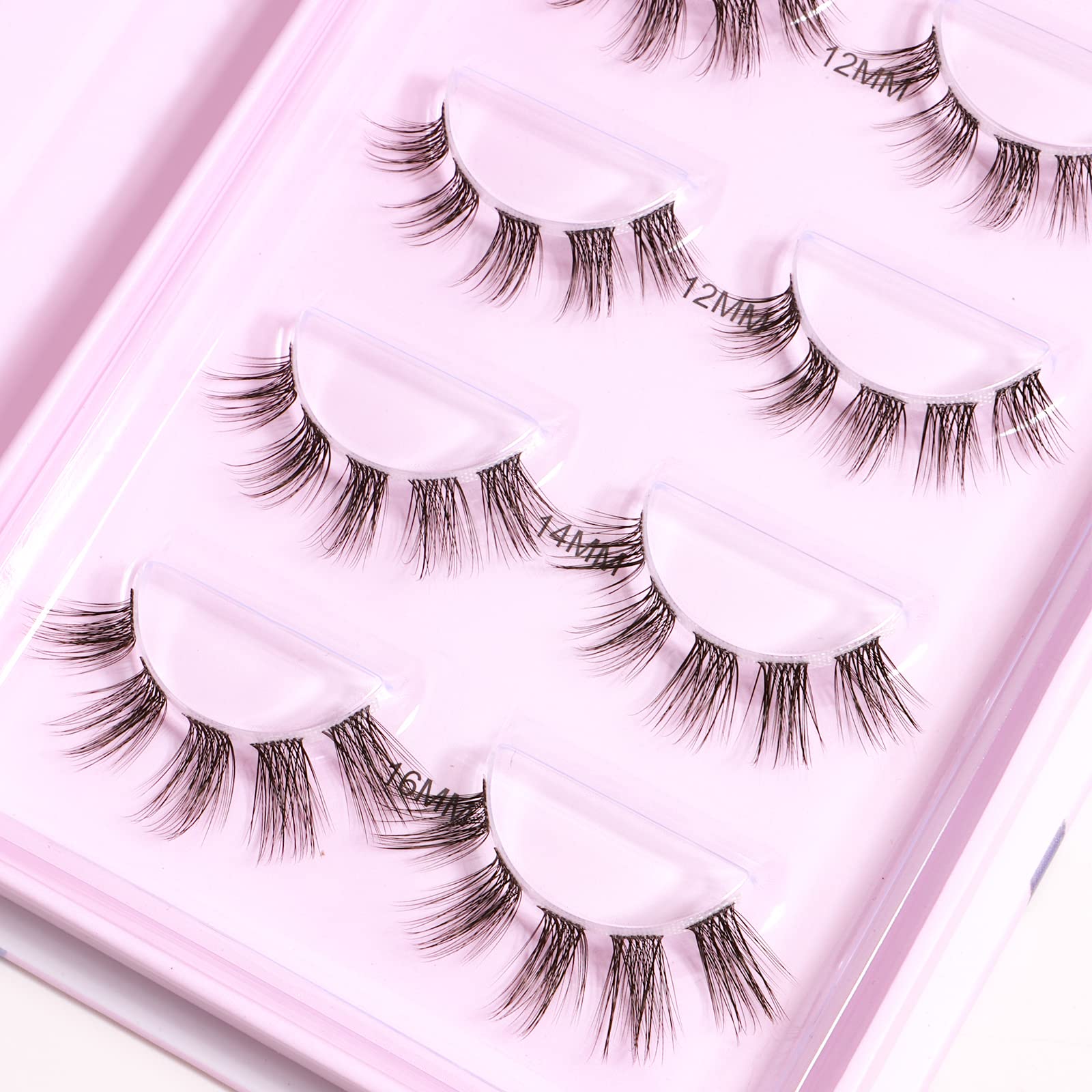 VEYES INC Cluster Lashes. Wispy & Soft DIY Eyelash Extensions, Individual Eyelashes that Look Like Extensions, D curl 10-16mm Mixed Length, 5 Pairs/Tray (LC-35).