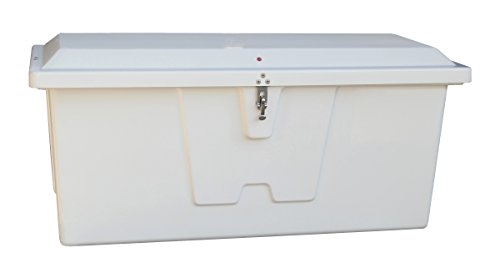 TAYLOR MADE PRODUCTS White 67.75"L x 27.75"W x 26"H Stow 'N Go UV-Resistant Polyethylene Waterproof Storage Box with Stainless Steel Lockable Latch for Docks, Decks, Patios, Pool Areas - 2020108529