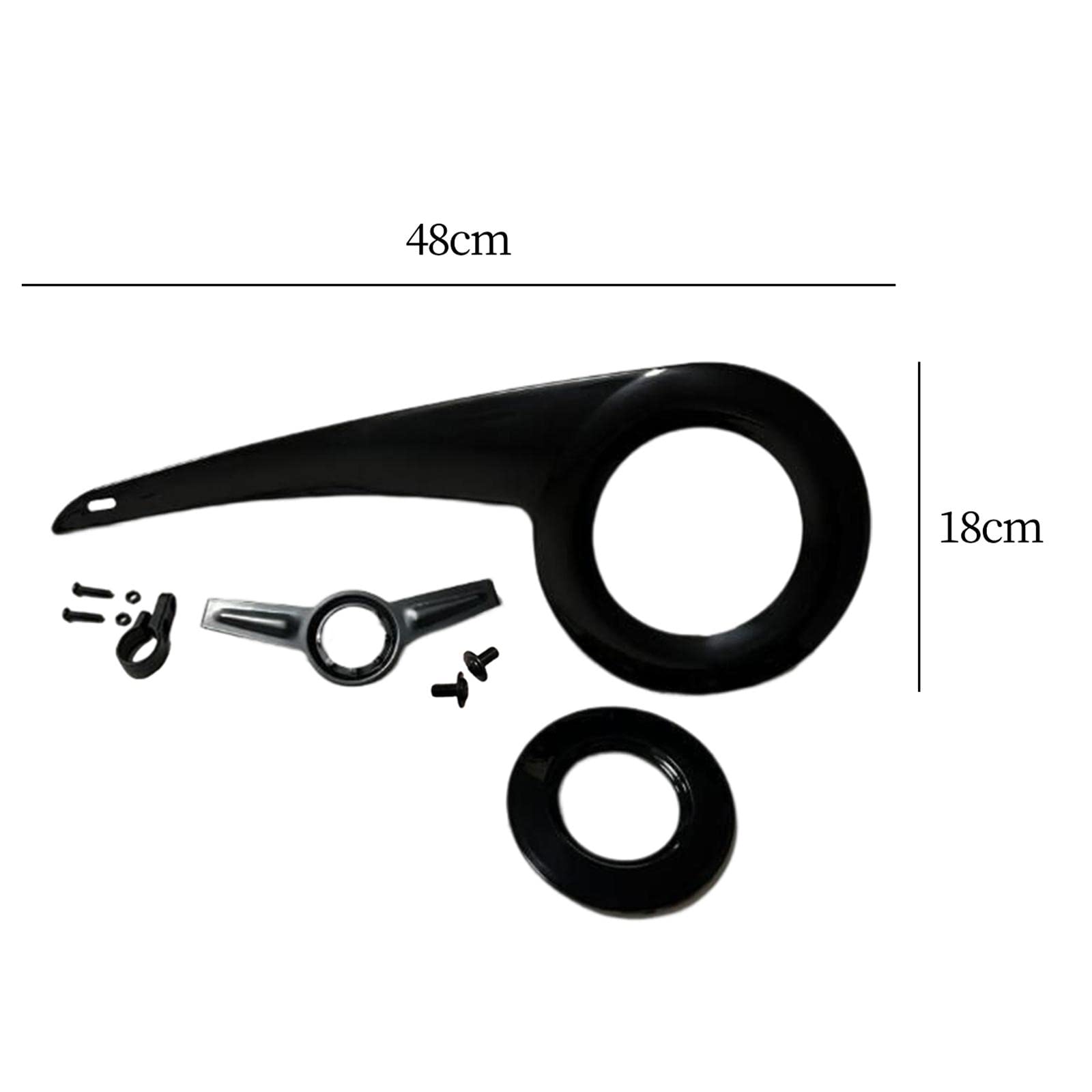 Universal Bike Chain Cover 32-38T Protection Accessories Bike Chain Protector for Road, Black Whole Set