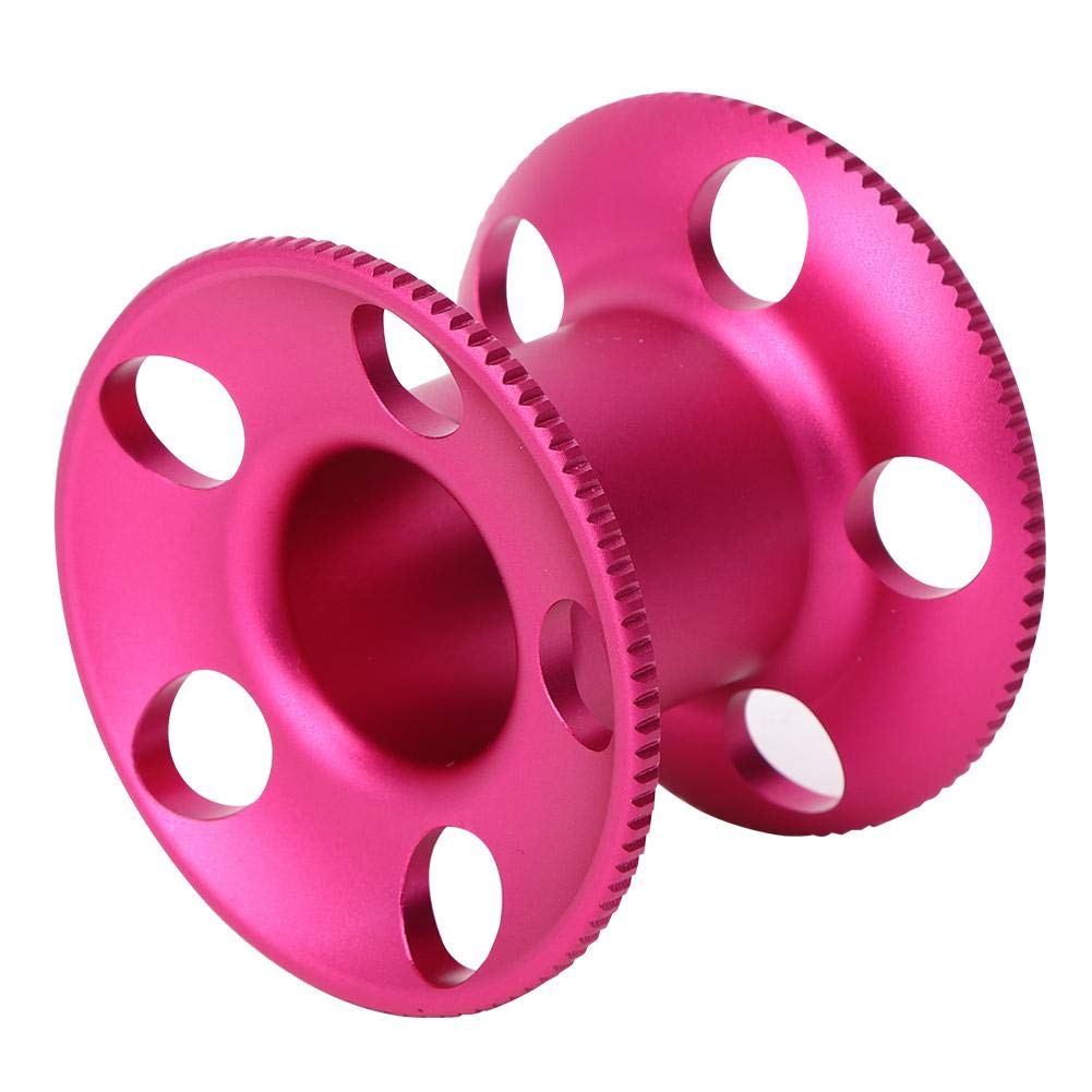 WNSC Durable Aluminum Alloy Finger Reel, Finger Spool, Lightweight Finger Control Reel, Empty Easy to Use Line Tool for Freediving Snorkeling(red)