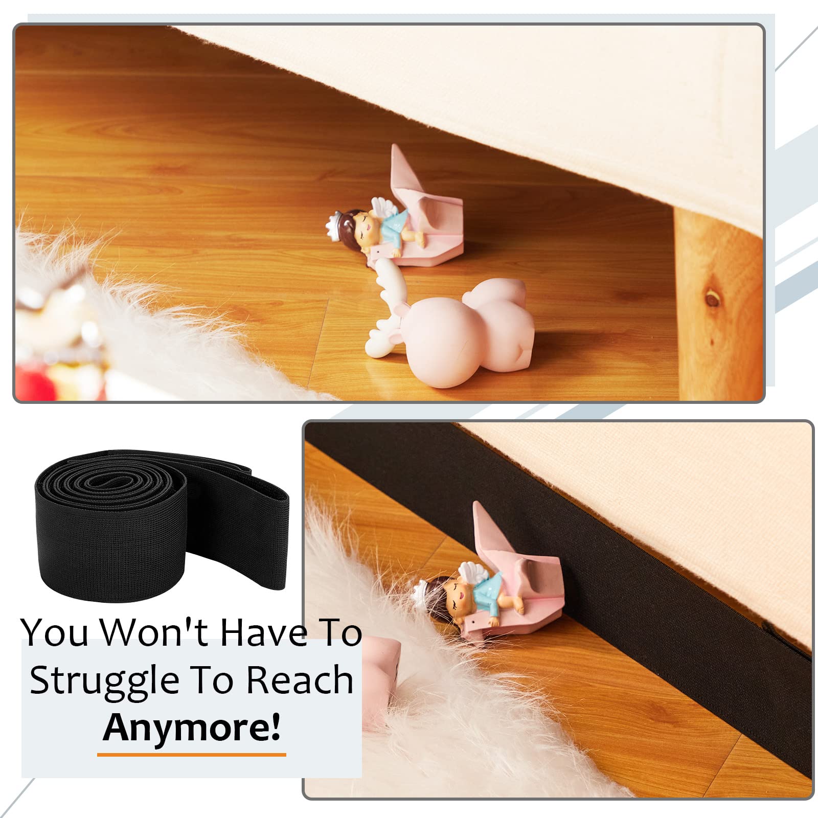 Toy Blocker for Under Couch Blocker for Under Sofa Adjustable Bed Blocker Under Couch Blocker for Toys from Going Under Sofa (2 Pack, 3 x 106 Inch) (2, 3 x 106 Inch)