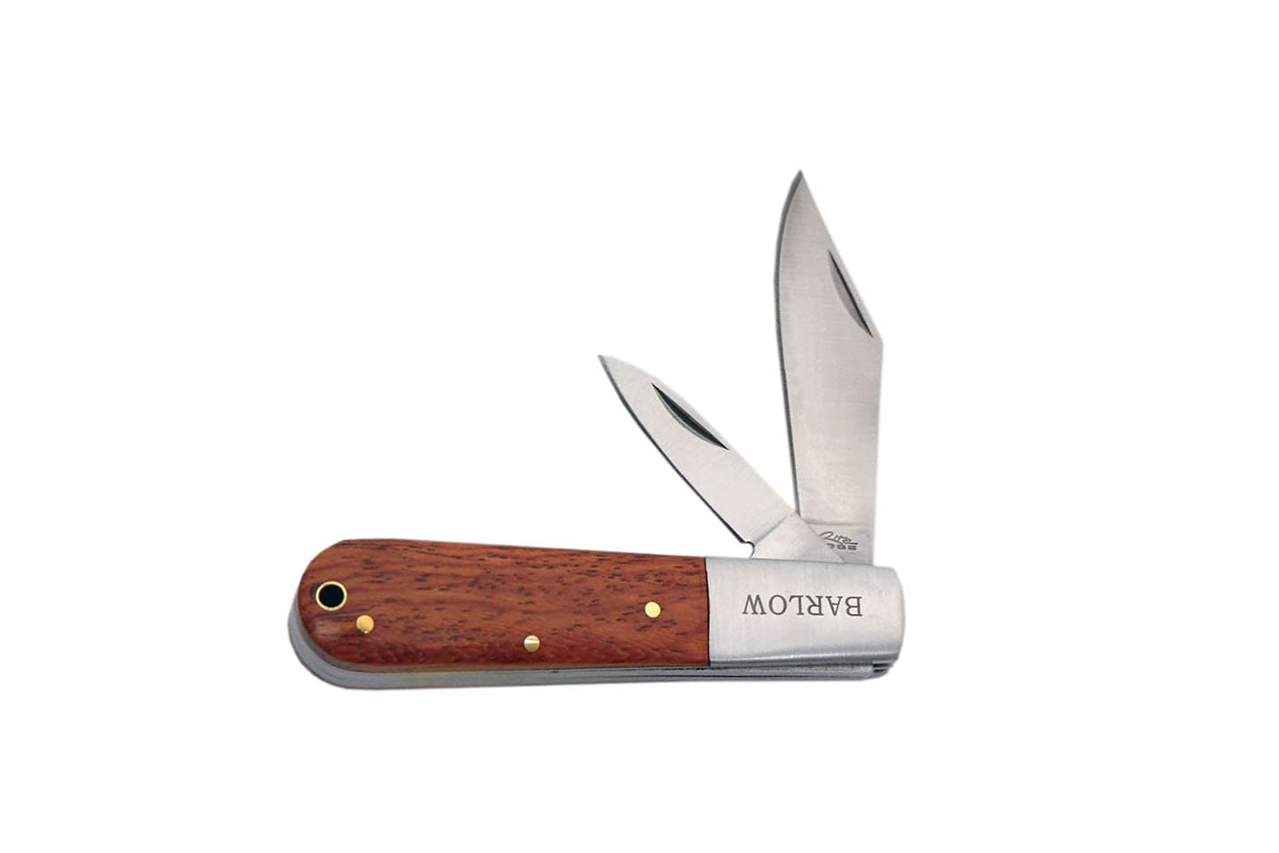 SZCO Supplies Rite Edge : 4” Wood Handle Dual Blade Barlow Knife, Brown (210601)