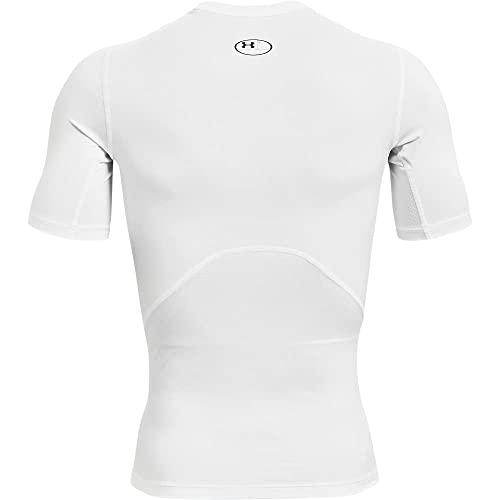 Under Armour Men's Armour HeatGear Compression Short-Sleeve T-Shirt , White (100)/Black, Medium