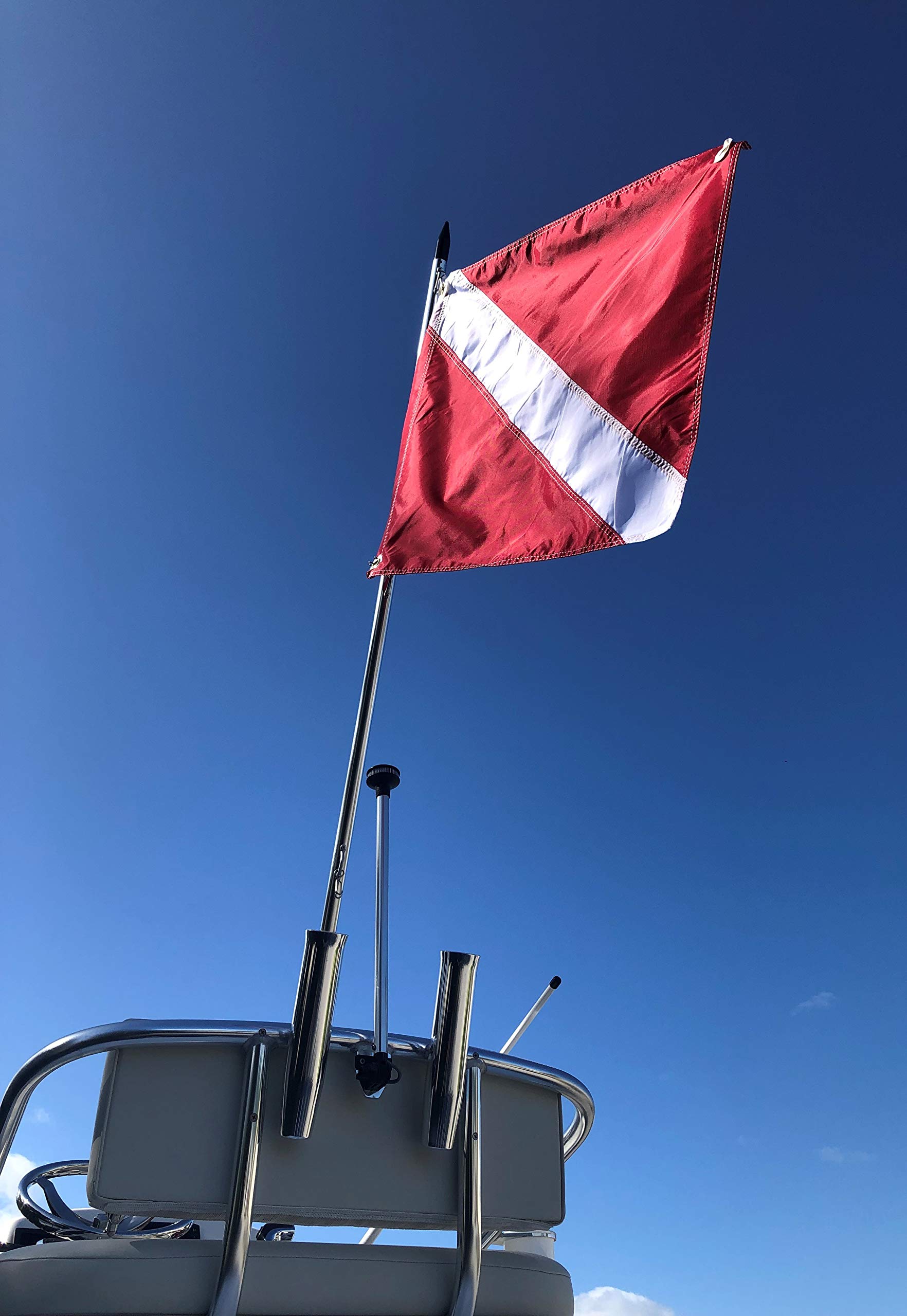 Tigress XD Flag Pole Holds Sandbar or Dive Flags, Durable Easy to Store Rod Holder Flag Pole with Gimbal Butt Makes Flying in Any Rod Holder a Breeze