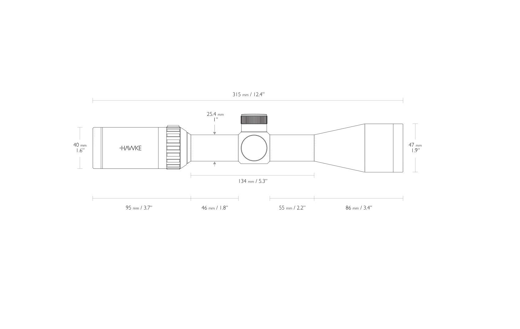 Vantage IR Riflescope 3-9x40, 1", Rimfire .22 Sub. (Etched)